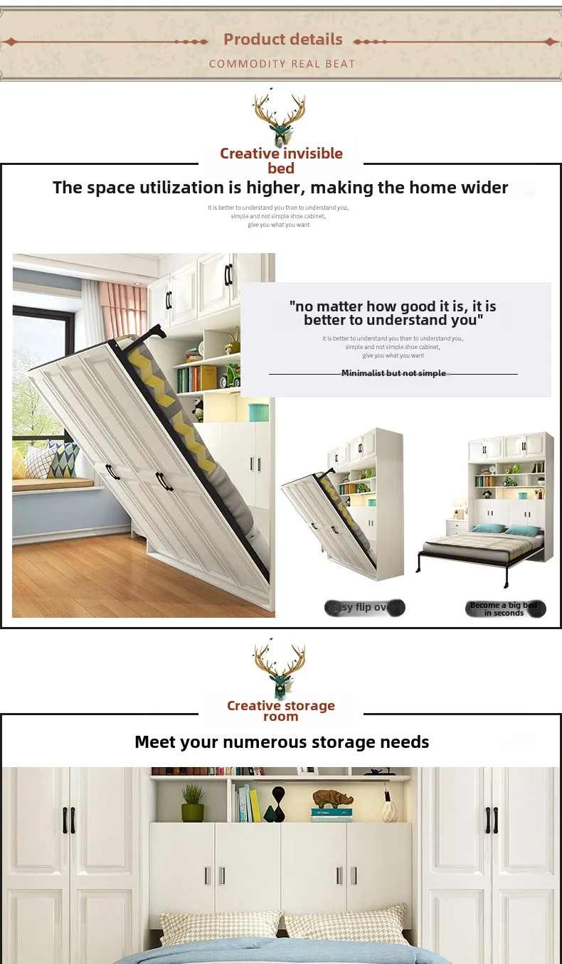 Custom Modern Hidden Bed Wall - Space-Saving Murphy Bed