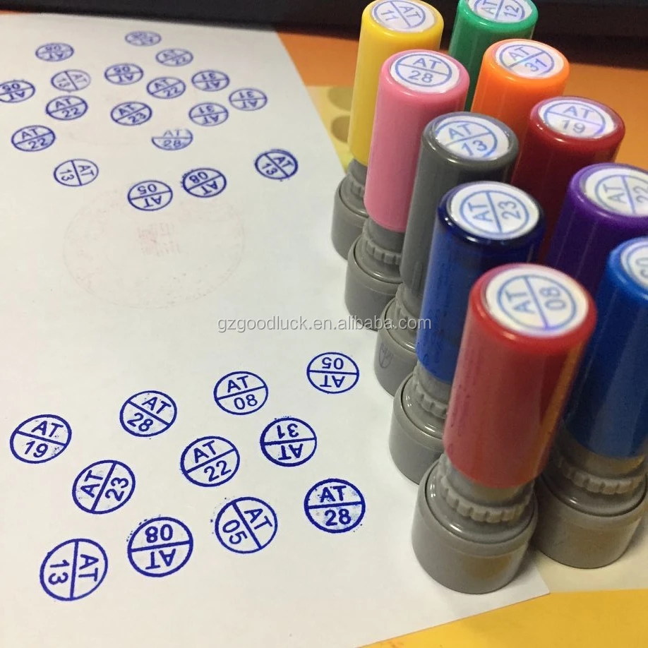 QC Stamp Quality Control Self-Inking Round Stamp - 10mm to 25mm Sizes ...