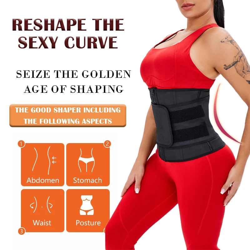 Hot Sale 2021 Sauna Waist Trimmer Belt Burn Fat Belly Corset Tops ...