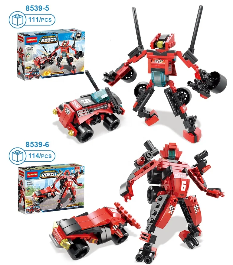 Lele Brother Car Robot Transform Trailer Kids Building Block Toys Diy ...