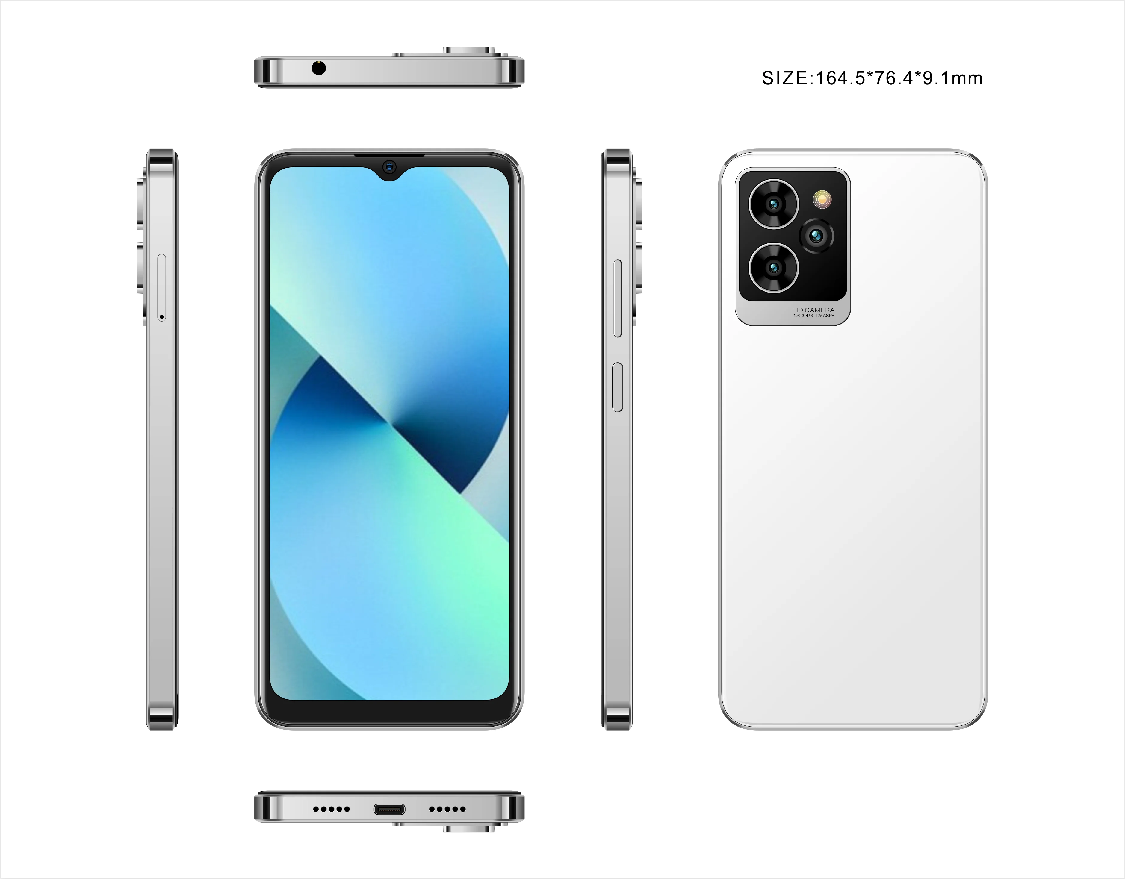 Multi-language 5g Smartphone Support Mt6853 Octa Core 4gb+64gb 4500mah ...