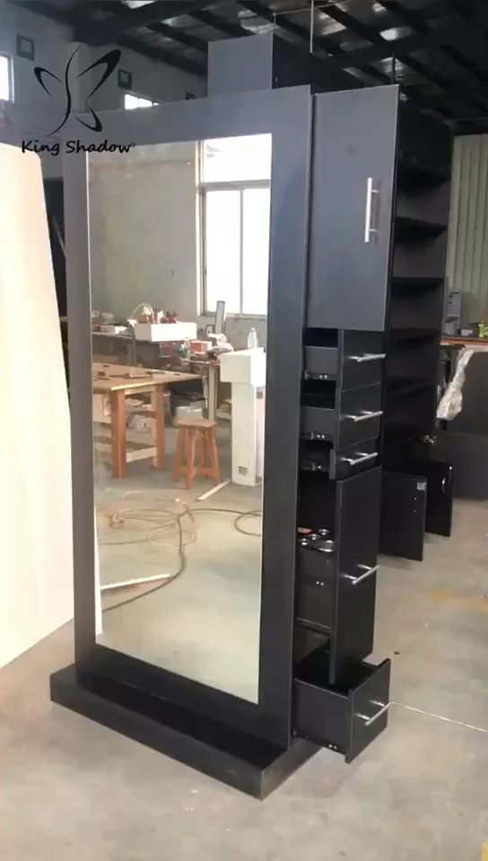 Barbershop Furniture Hairdressing Mirror Styling Salon Stations Double ...