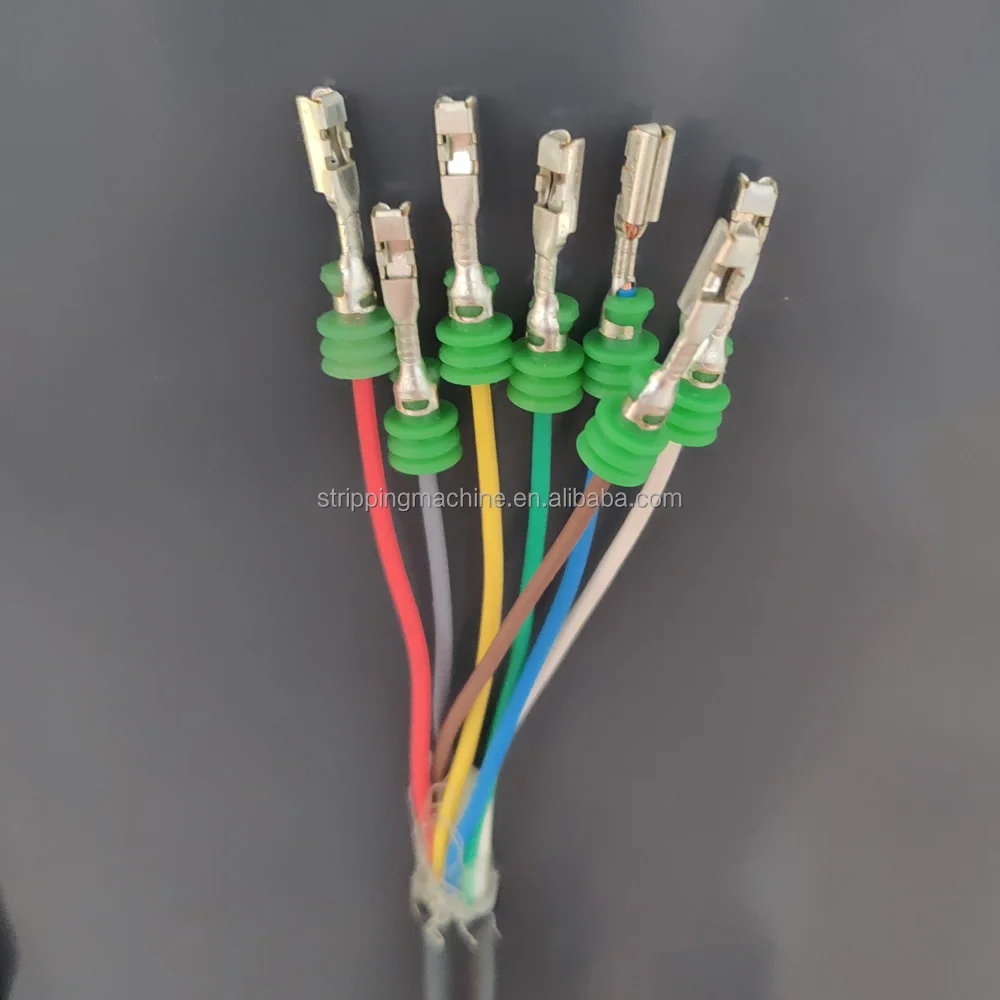 Wire stripping and terminal crimping machine with waterproof seal ...