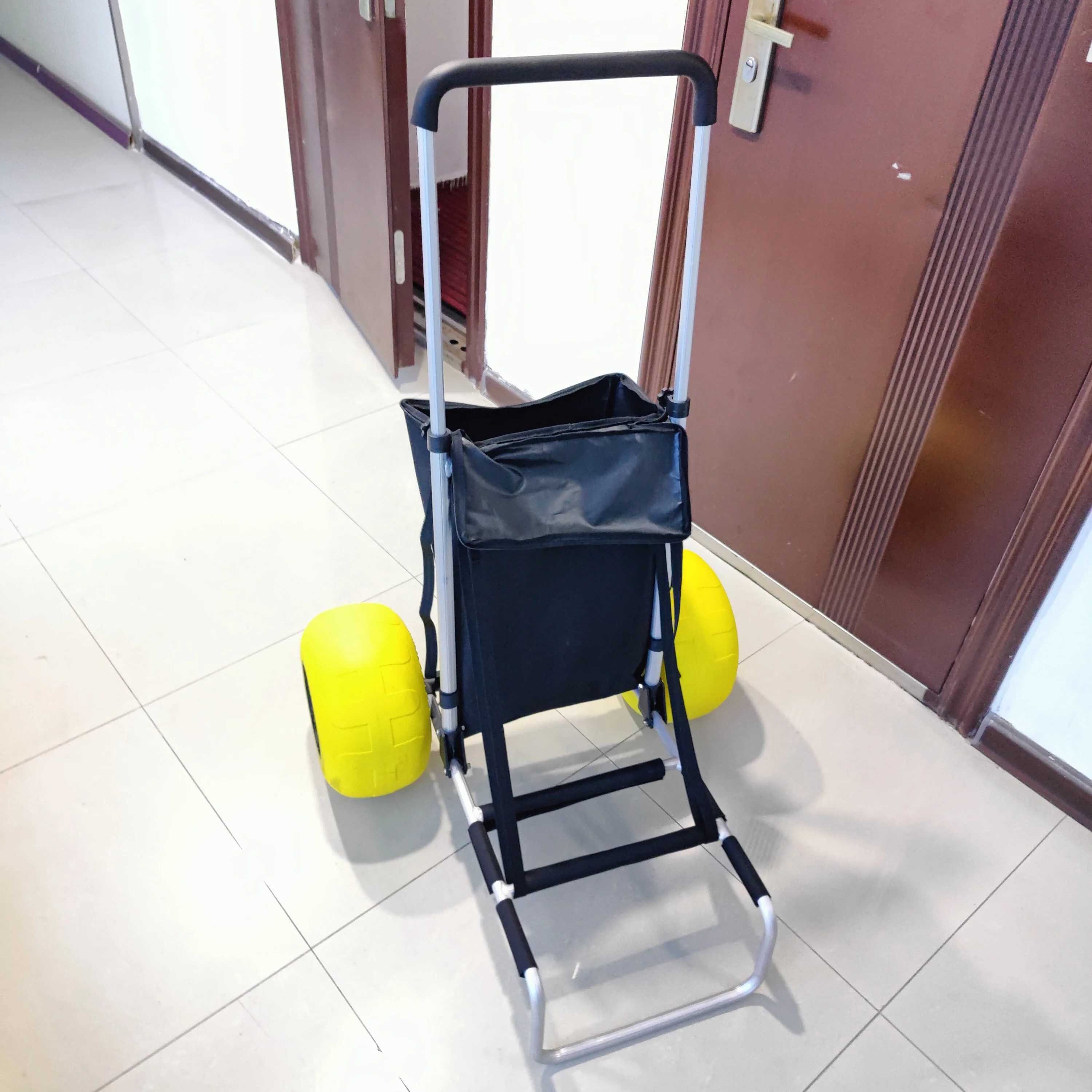 Folding Beach Cart with Balloon Wheels - Ultimate Sand Mobility
