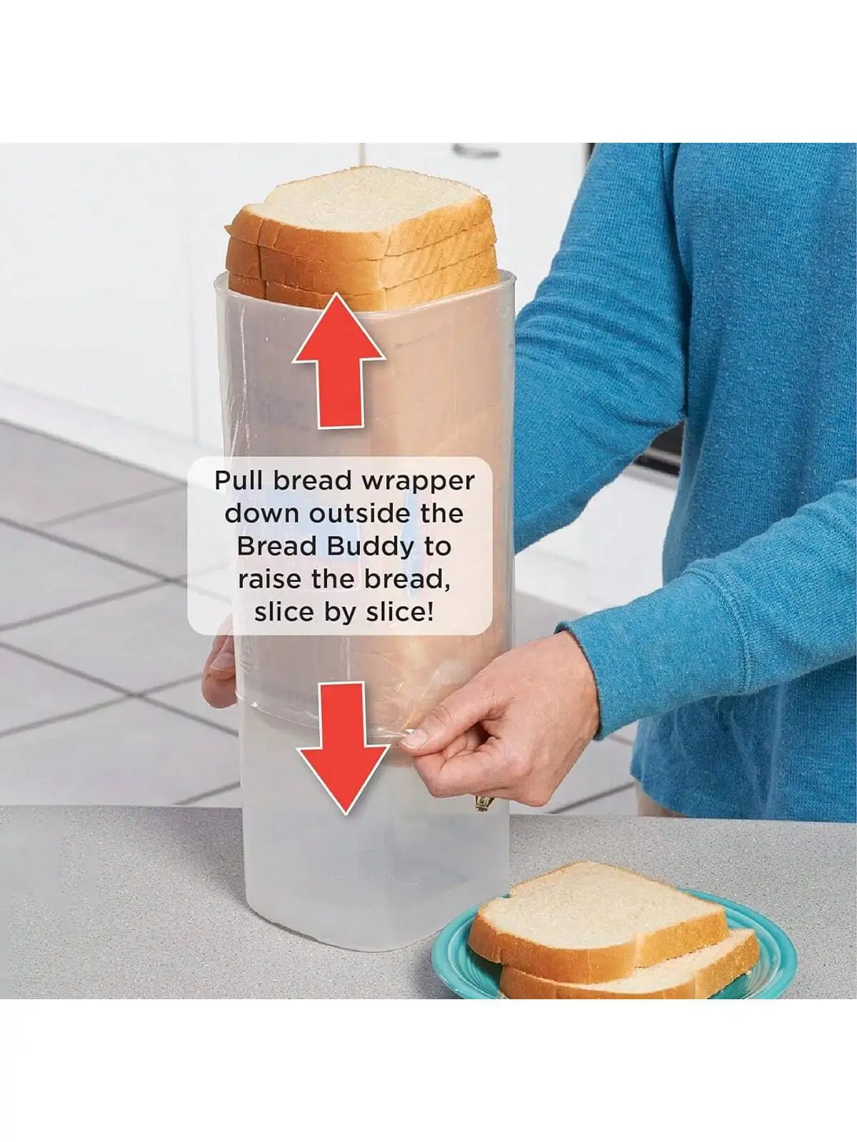 Plastic Bread Storage Container Sandwich Bread Holder Bread Dispenser ...