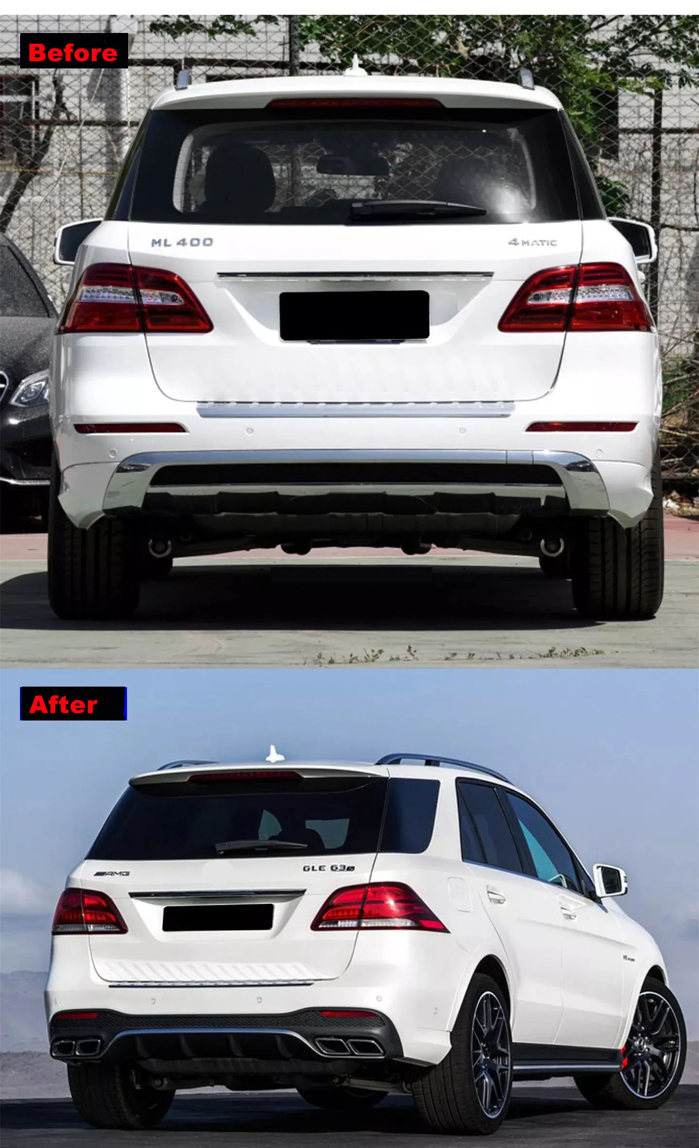 2012-2015 Ml-class W166 Upgrade To Gle-class W166 Gle63 Body Kit Ml To ...
