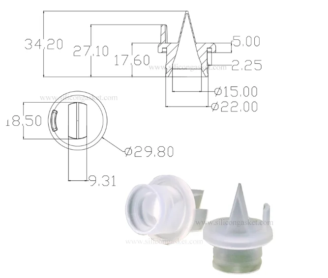 Custom Silicone One Way Vacuum Flow Control Valve