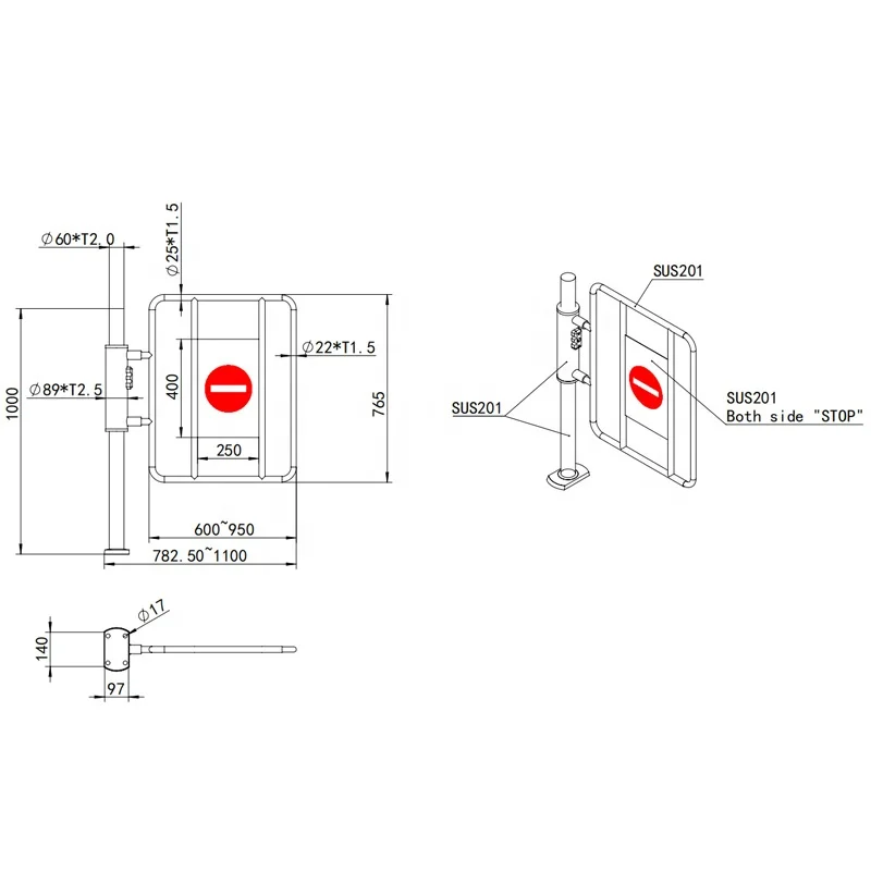 Manual One-Way Swing Gate for Supermarket Exit Management| Alibaba.com