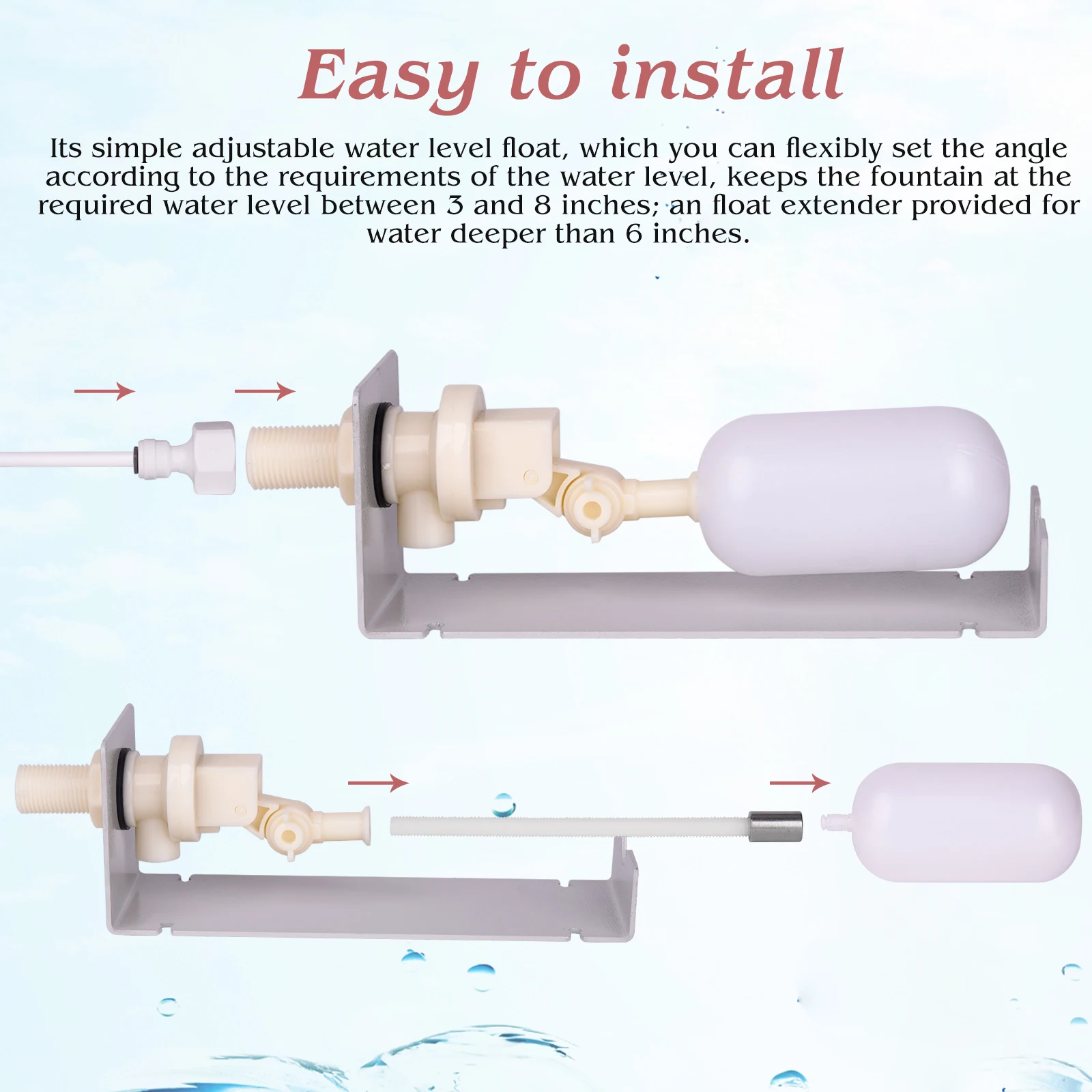 Automatic Plastic Float Valve for Water Tank Cattle Cow Drinking Parts ...