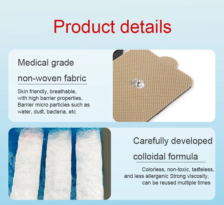 60*90mm Apricot Color Snap On Electrode Pad Portable Machine Self ...