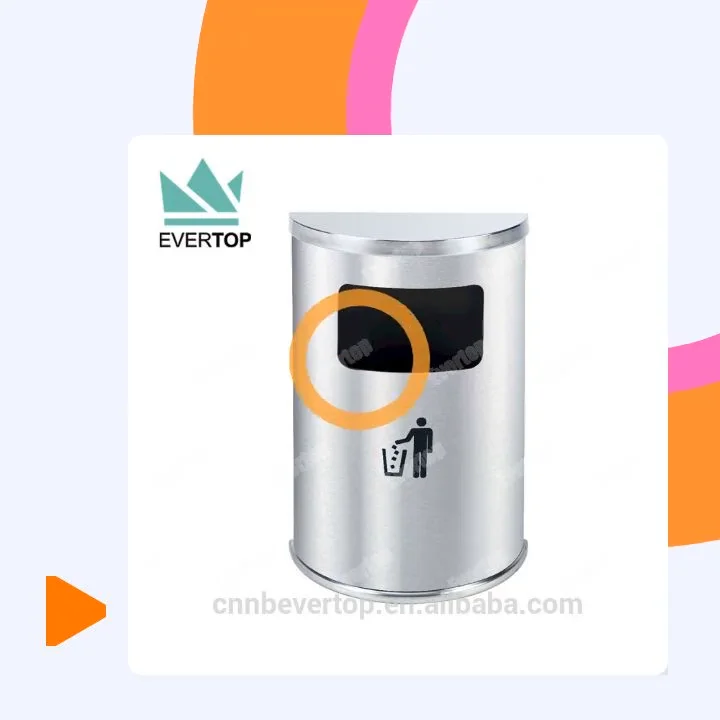 Db-51 Side Opening Half Round Satin Trash Can Bin Waste Containers ...