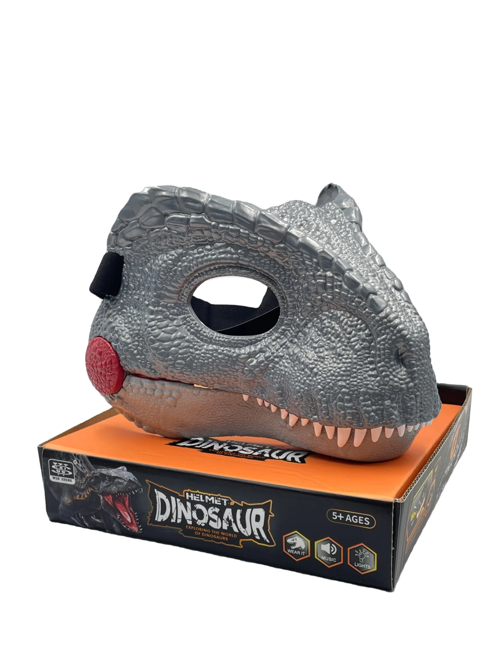 Realistic Dinosaur Mask With Open Mouth Horror Headdress Halloween ...