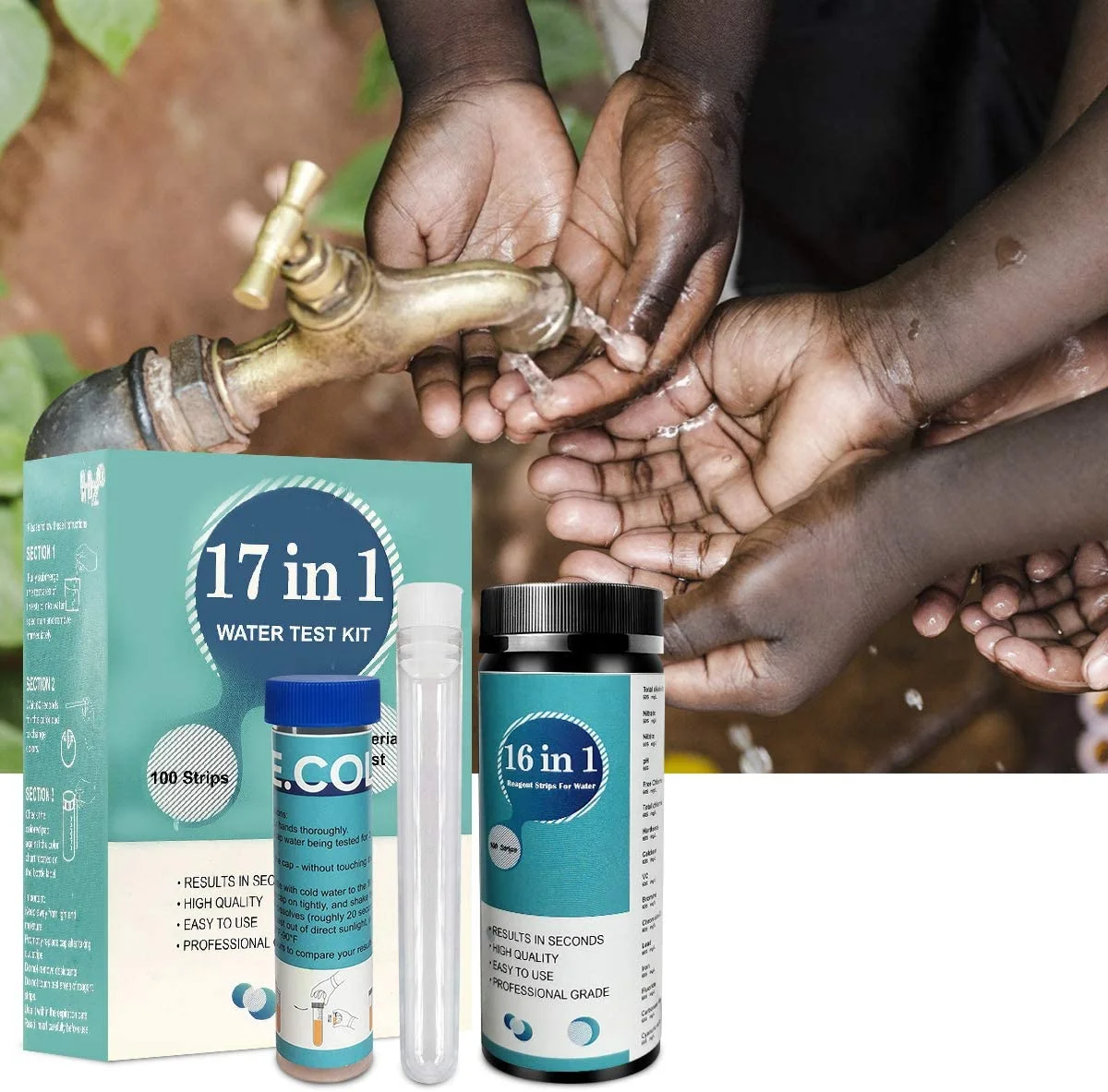 100-test Strip Drinking Water Test Kit 17-in-1 for Bacteria Detection