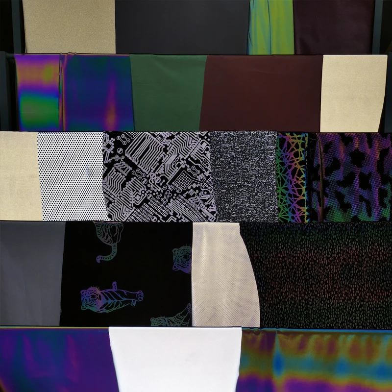 Soft Clean 100% Polyester Recycled Reflective Fabric Color Grey Retro ...