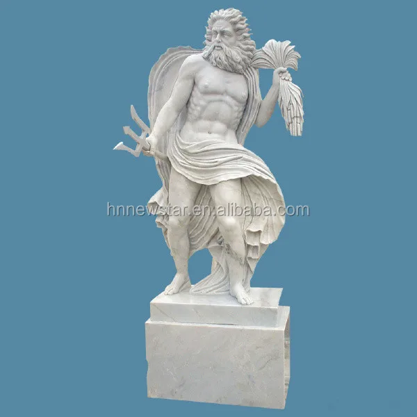 Home Decoration Greek Large Outdoor trident Marble Poseidon Gods ...