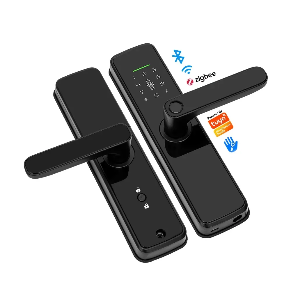 Euro mortise 4585 6072 Smart door lock Fingerprint Tuya Wifi Zigbee ...