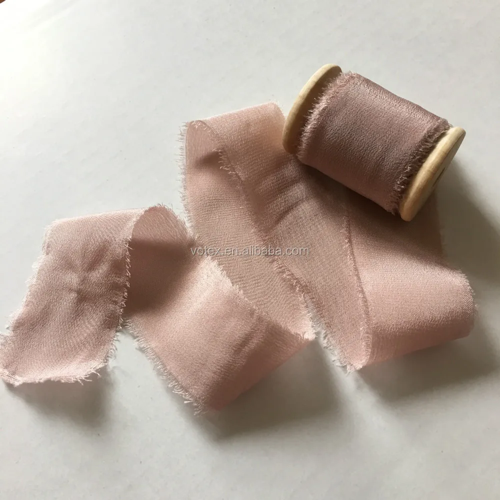 Factory Directly Handmade Silk Ribbon Rough Edge 25mm Wide #104nude ...