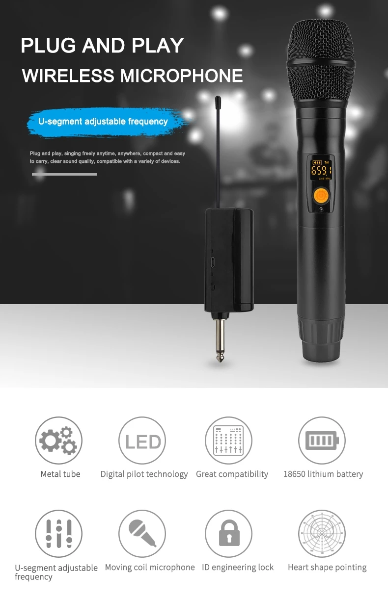 Soundmark Professional Wireless Microphone for Karaoke