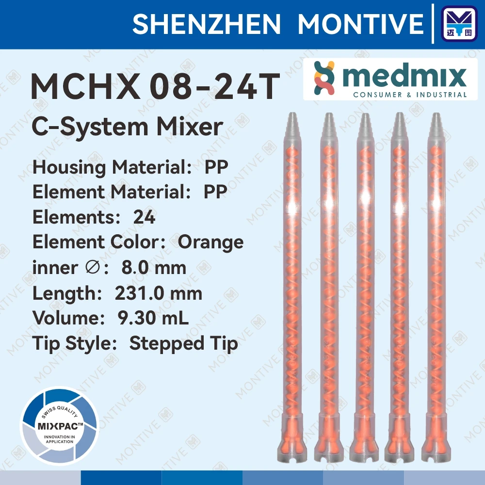 Mchx08-24t Sulzer Mixpac Mixer Plastic Static Mixer Stepped Tip Orange ...