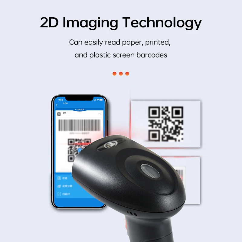 Wireless Bt 1d-2d Industrial Qr Code Scanner,Wireless Handheld Qr Code ...