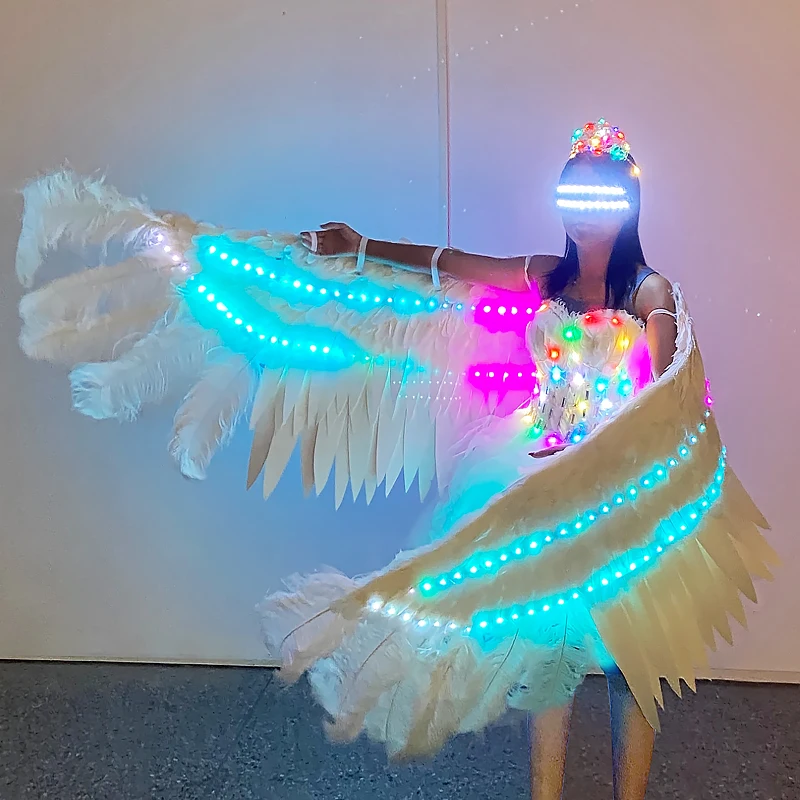 Light Up Colorful Angle Wings Rechargeable Led New Style Luminous Big ...