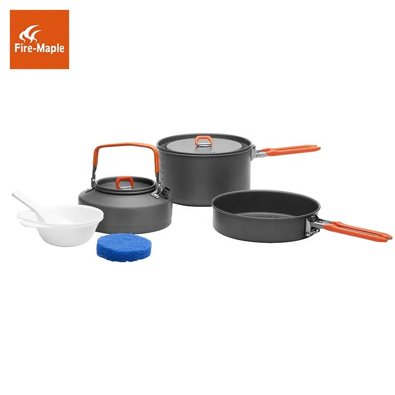 Fire-maple Feast 2 Black Outdoor Hard Anodized Camping Cookware Frypan ...