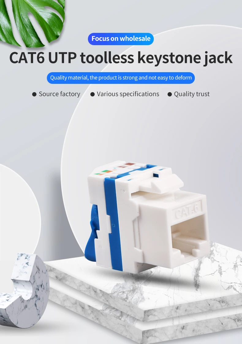 Utp Cat5/cat5e/cat6 Keystone Jack Safelectron Rj45 180 Degree Network ...