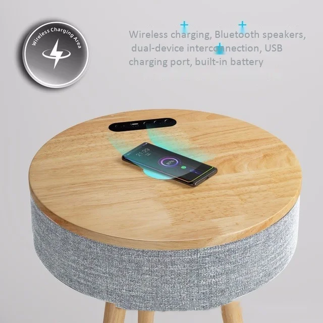 Amazon Hot Selling Wireless Charging Coffee Desk With Speaker Coffe ...