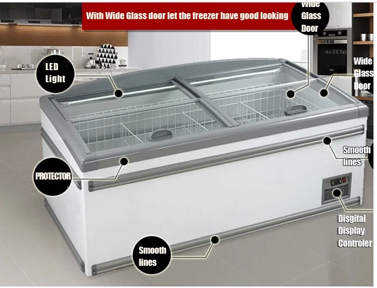 Supermarket Commercial Seafood Freezer,Used Deep Freezer,Top Cover ...