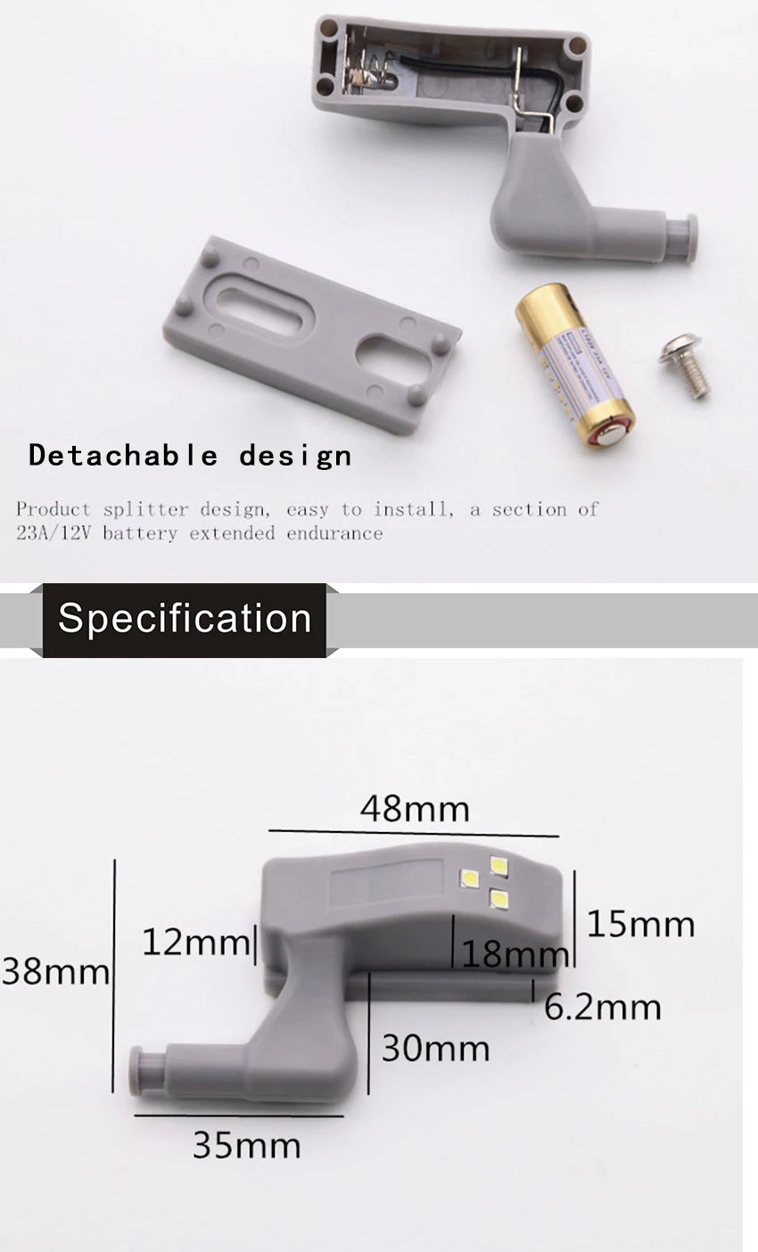 Push To Open Battery Powered Dimmable Kitchen Under Cabinet Led Hinge ...