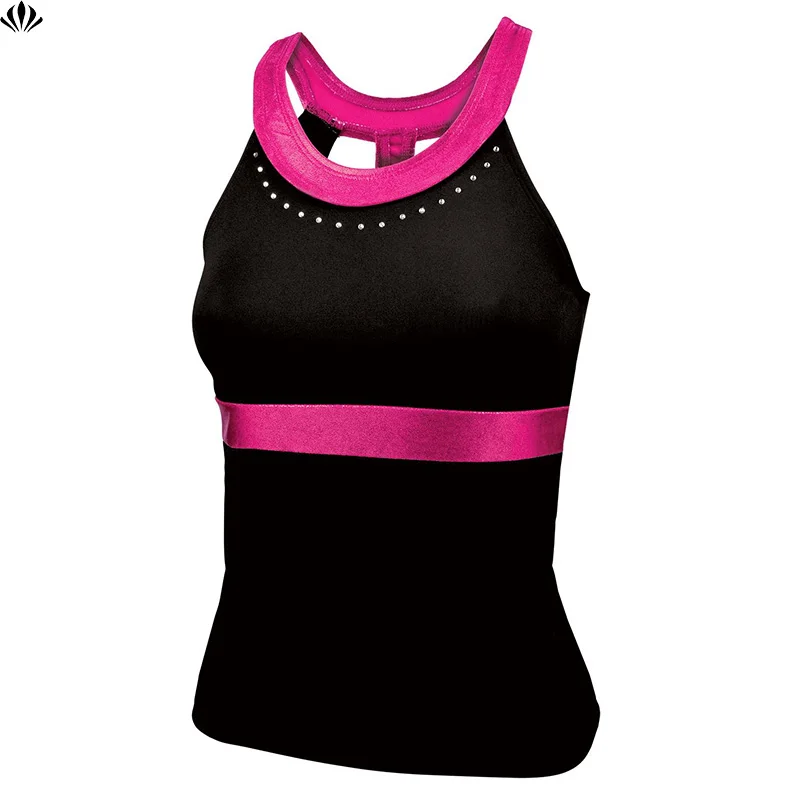 Strap Halter Top Youth Female Cheerleading Practice Wear Color Contrast ...