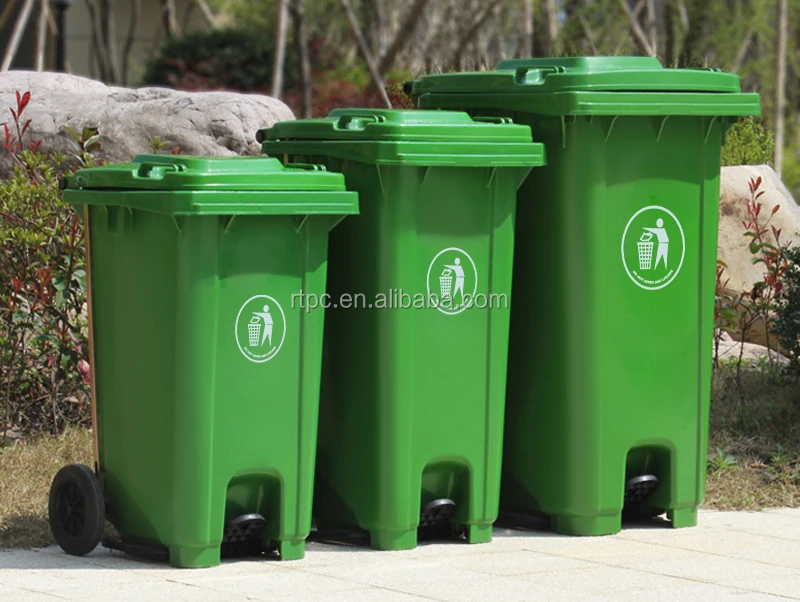 240L Medical Waste Bin with Pedal & 240L Yellow Wheelie Bin