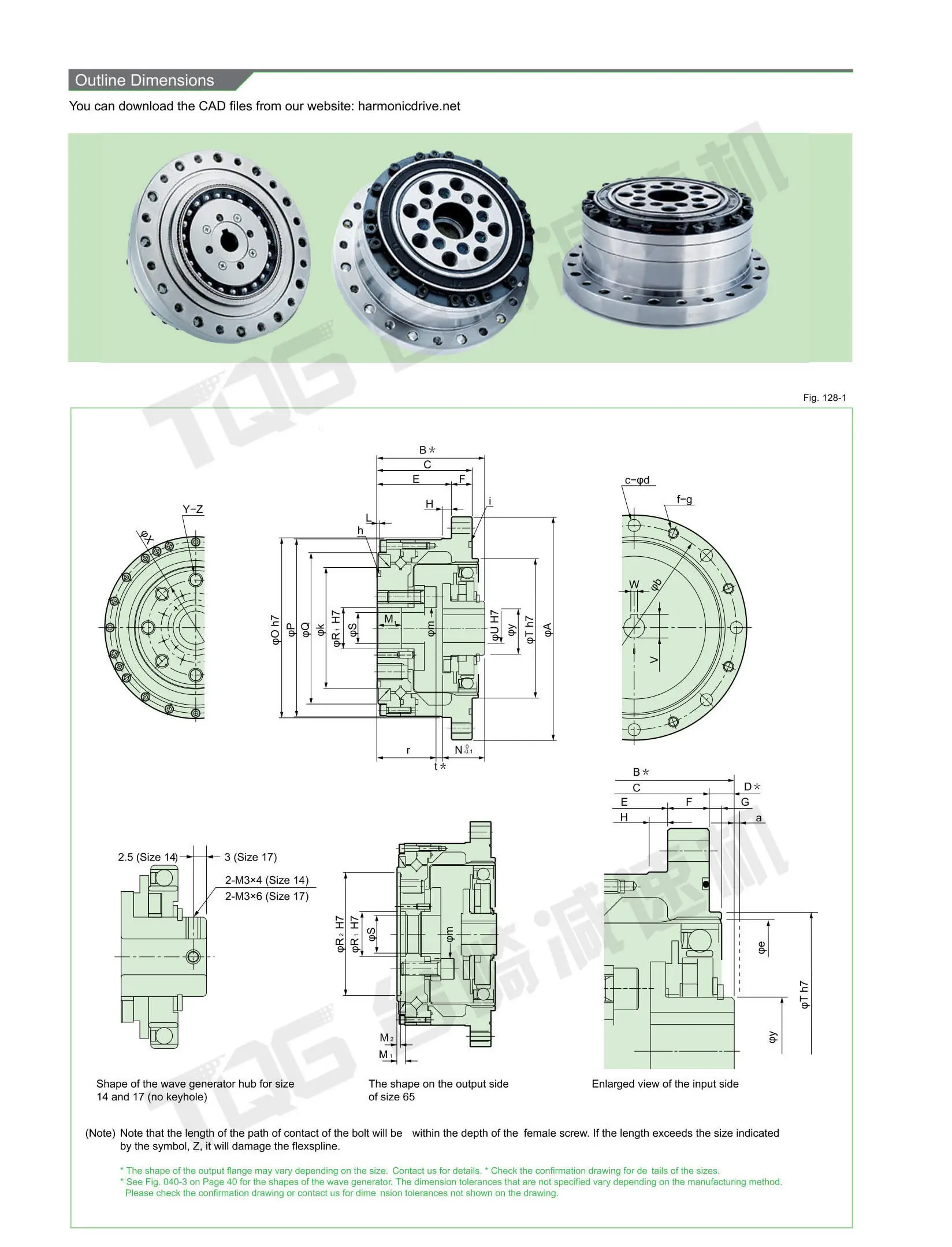 TQG Zero Backlash Gearbox Harmonic Drive Gear Reducers CSF-25