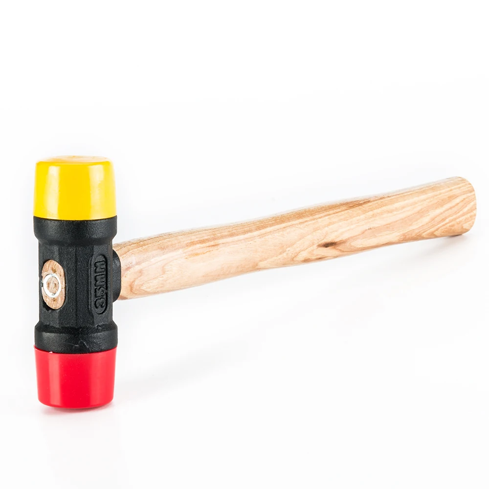 Rubber and Nylon Hammer Wooden Handle Double Face Hammer Two Way Mallet ...