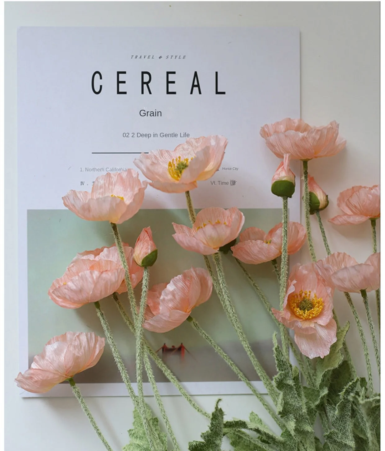 Handmade Modern Luxury Poppy Flower Bouquet Realistic Artificial ...