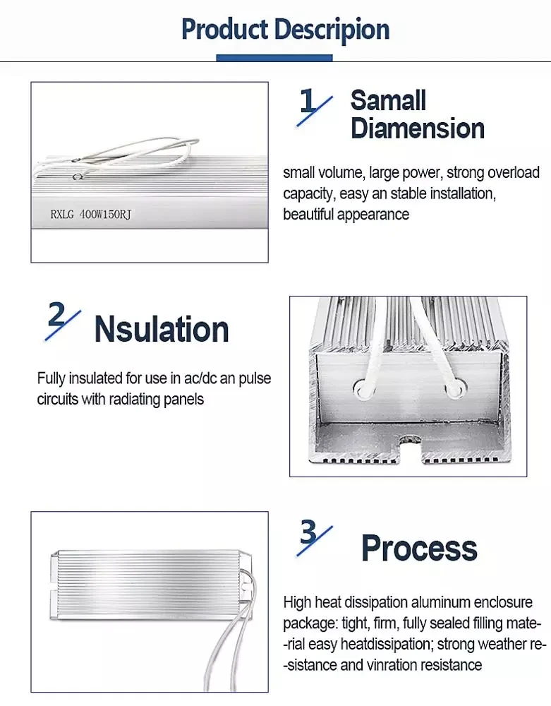 1000W 1200W 1500W high power load resistor Aluminum braking resistor ...