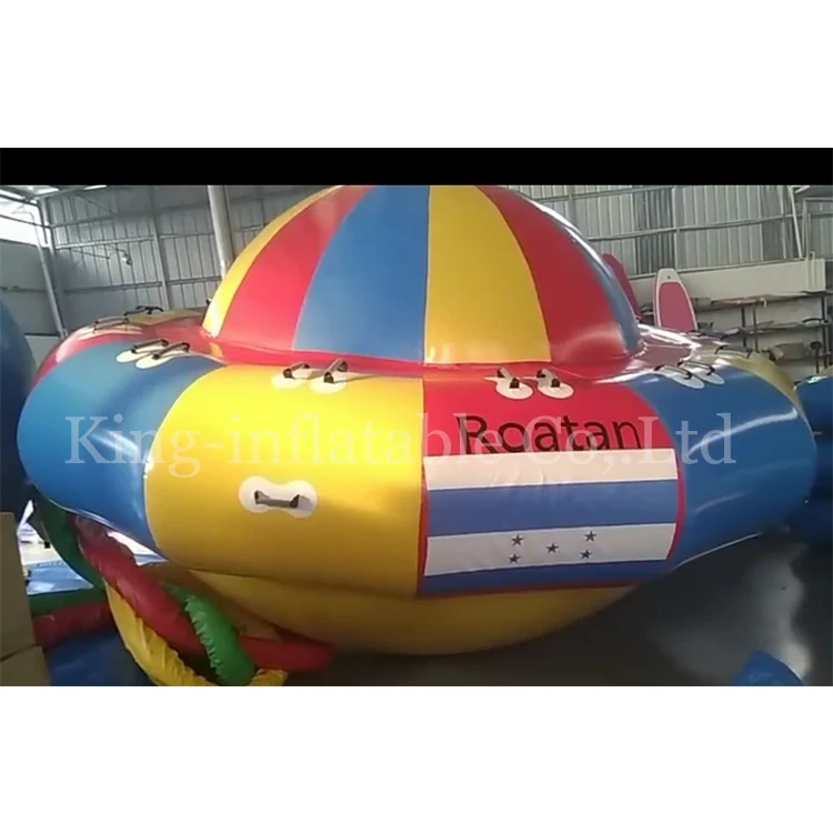 Inflatable Spinning UFO Disco Boat Towable Tube for Water Games