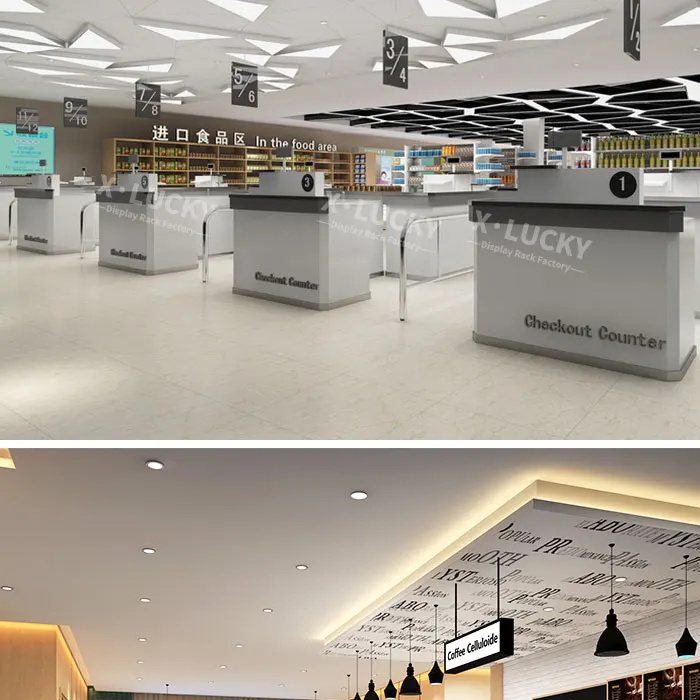 Unique Design Cashier Table Supermarket Cash Counter Convenience Store ...