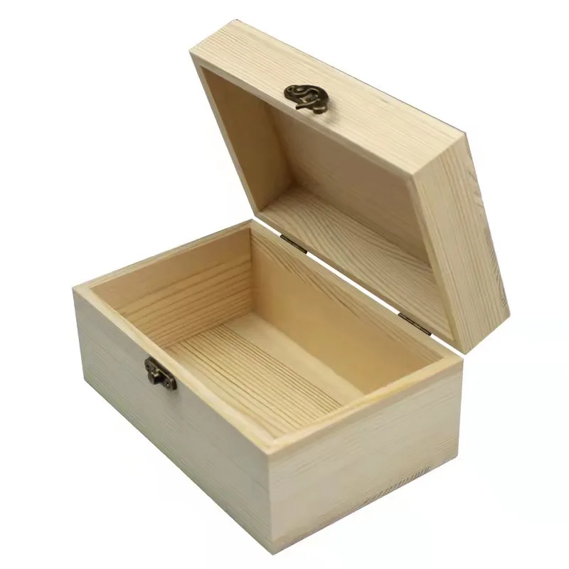 Rectangle Wood Box Hinged Lid Wood Manufacturer Custom Small Wooden ...