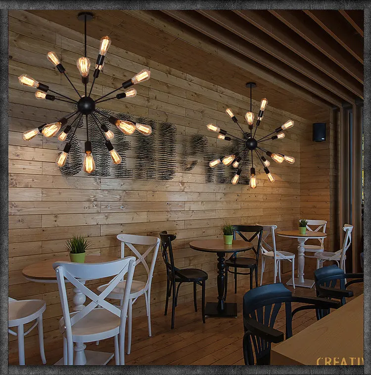 Modern Black Edison Bulb Dining Room Sputnik Chandelier - Buy Sputnik ...