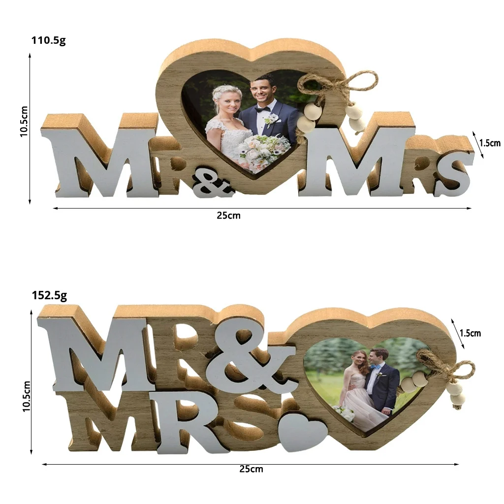 Eco-Friendly Wooden Cross-Border Photo Frame English Letter Heart ...