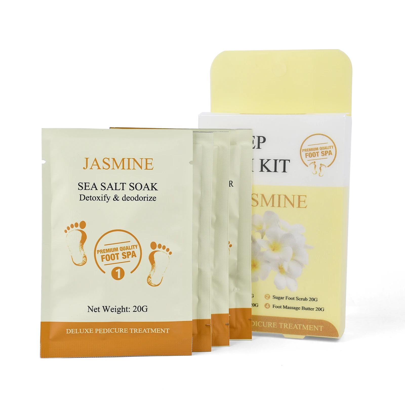 Deluxe 4 Step Pedicure Kit Foot Peeling Skin Care Foot Scrub Soak ...