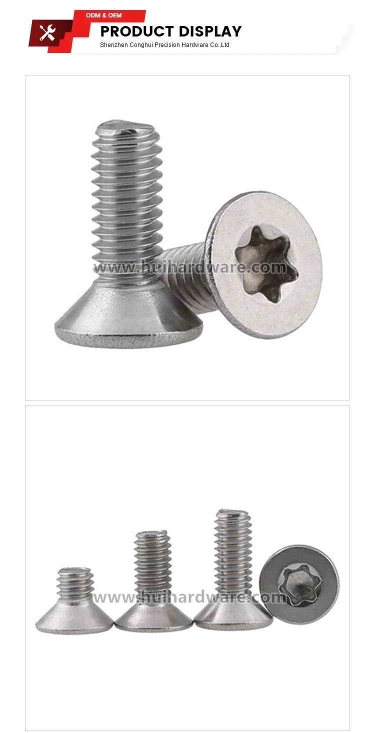 Gb2673 Six Lobe Torx Plum Hexalobular Socket Flat Countersunk Head ...