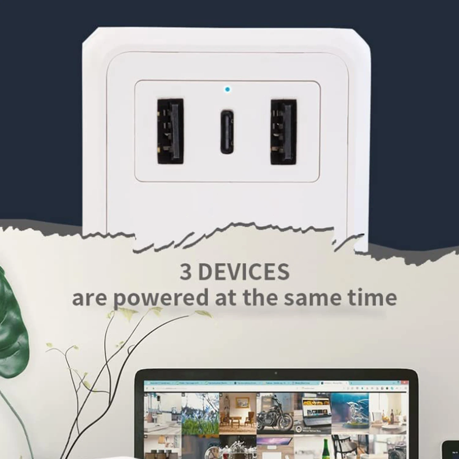 Design US Customizable One-to-Three Multi-Function Wall Socket