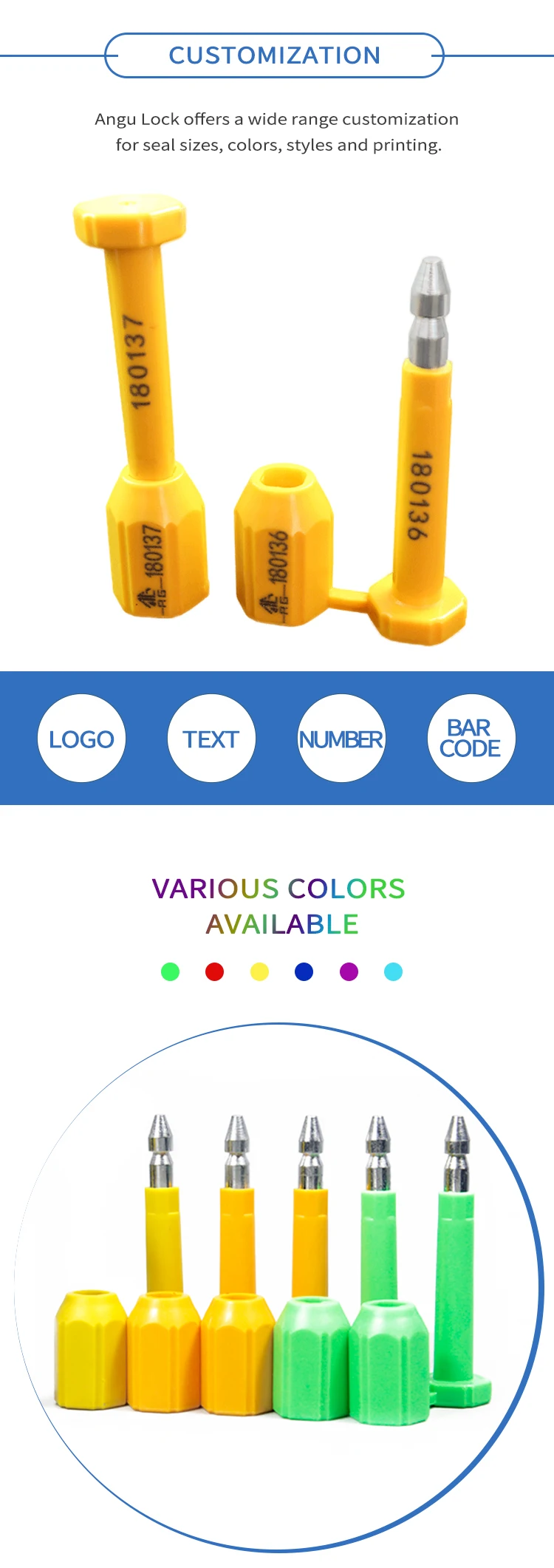 Tamper Proof Barcode Security Shipping Door Lock Hs Code Container