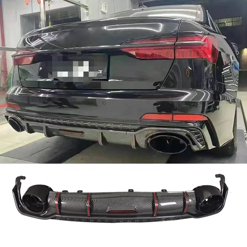 RS6 Style Rear Diffuser for Audi A6 (2019-2021) - Carbon Fiber