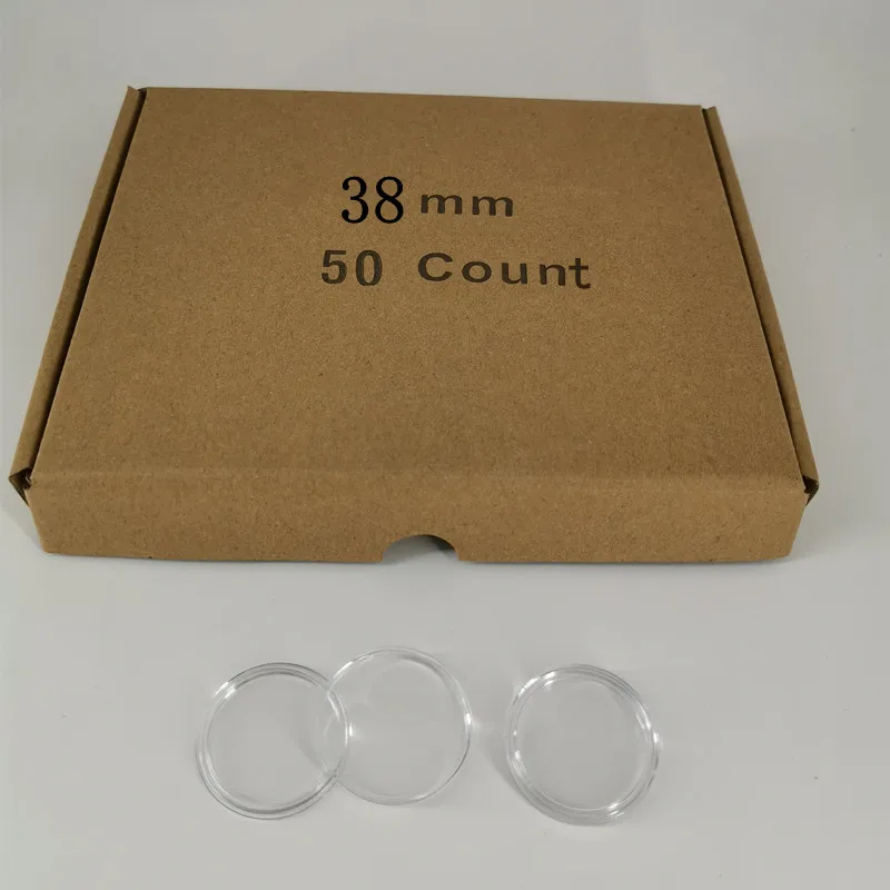 38mm, 39mm & 40.6mm American Dollar Coin Capsules - 50pcs in Carton for ...