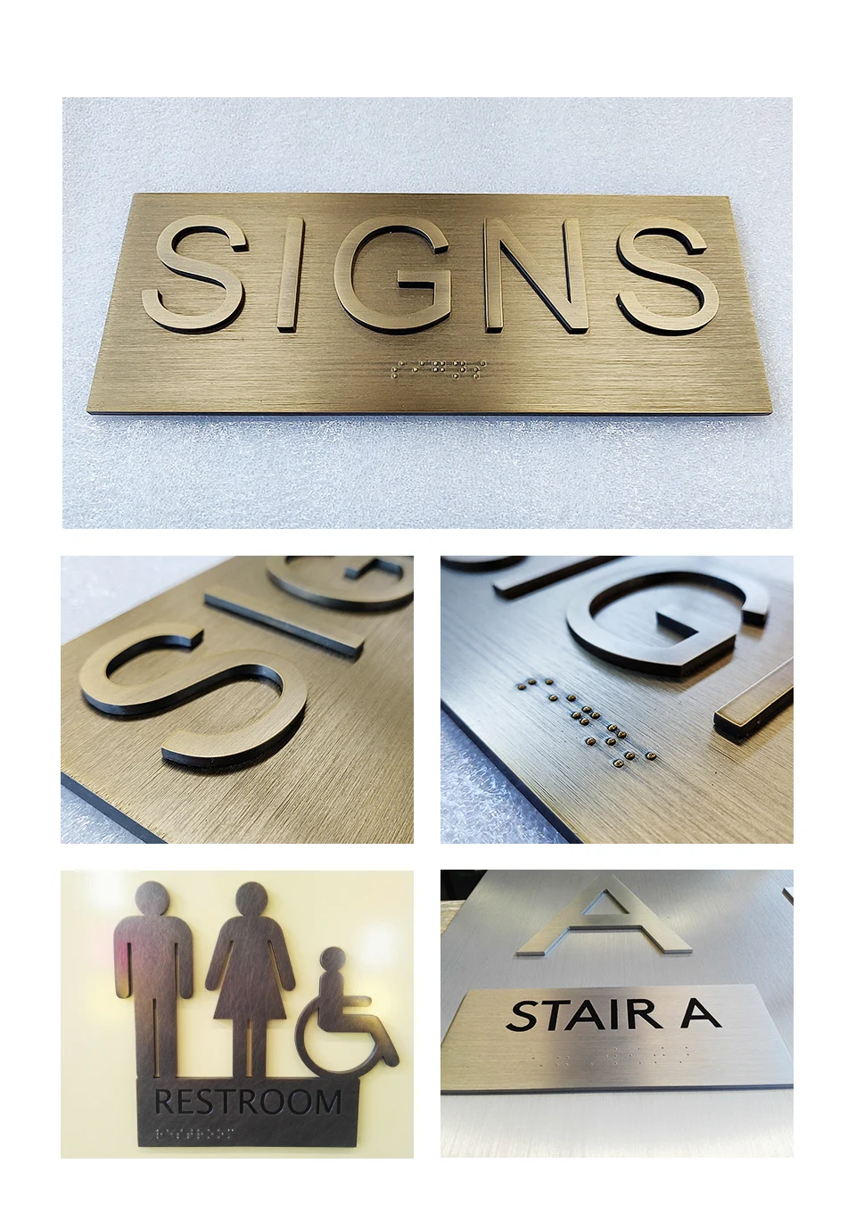 Hotel Room Number Door Plates with ADA Braille Signages