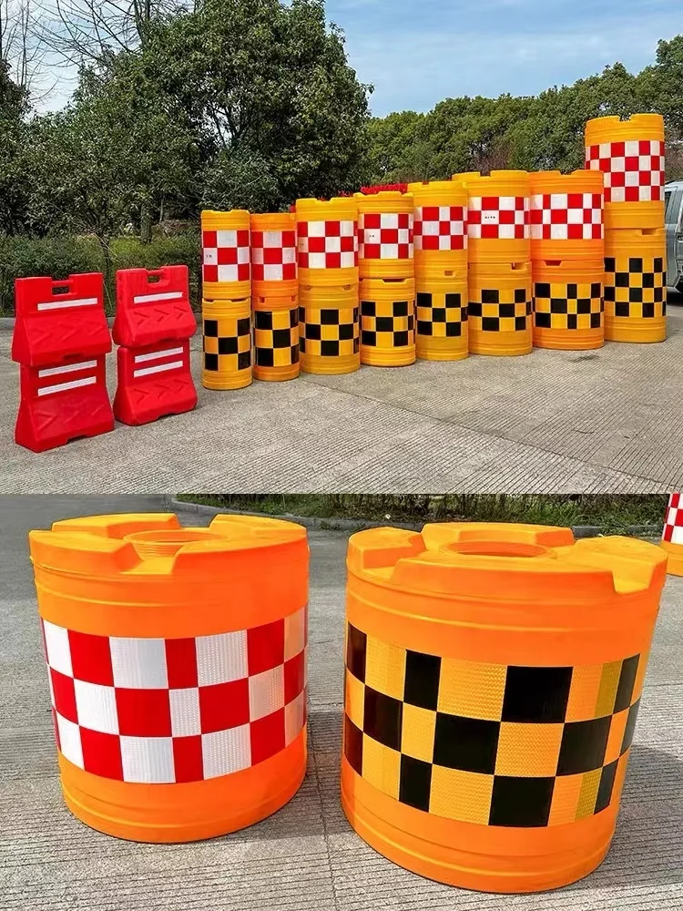 1100MM PE Plastic Portable Stackable Road Safety Barrel