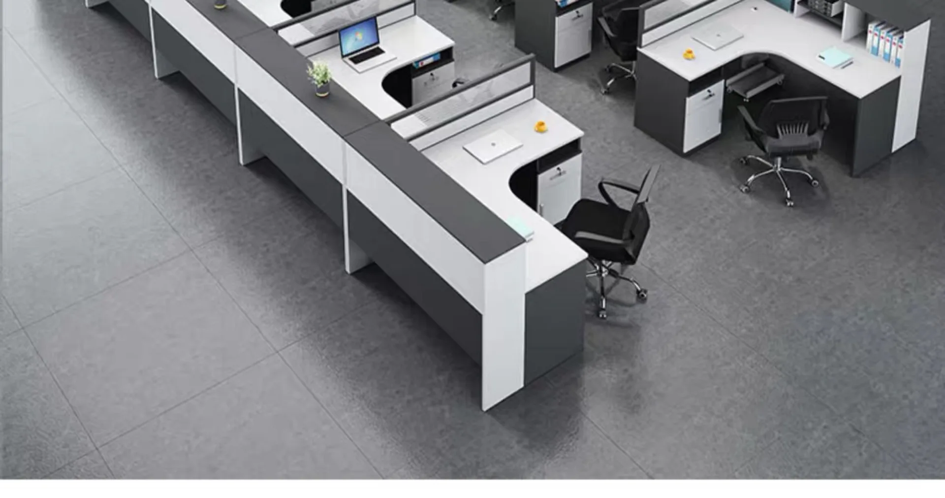 Modern Modular Office Desks for Home/Workstations 2/4/6 Staff Screen ...